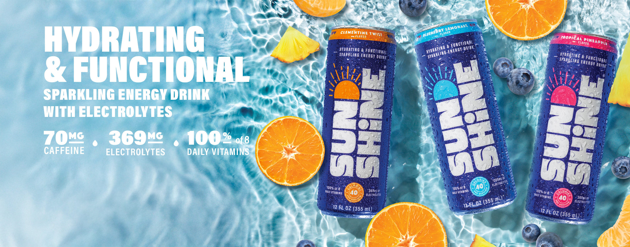 Sunshine Energy Beverages | Vitamins, Electrolytes & 70mg of Caffeine ...
